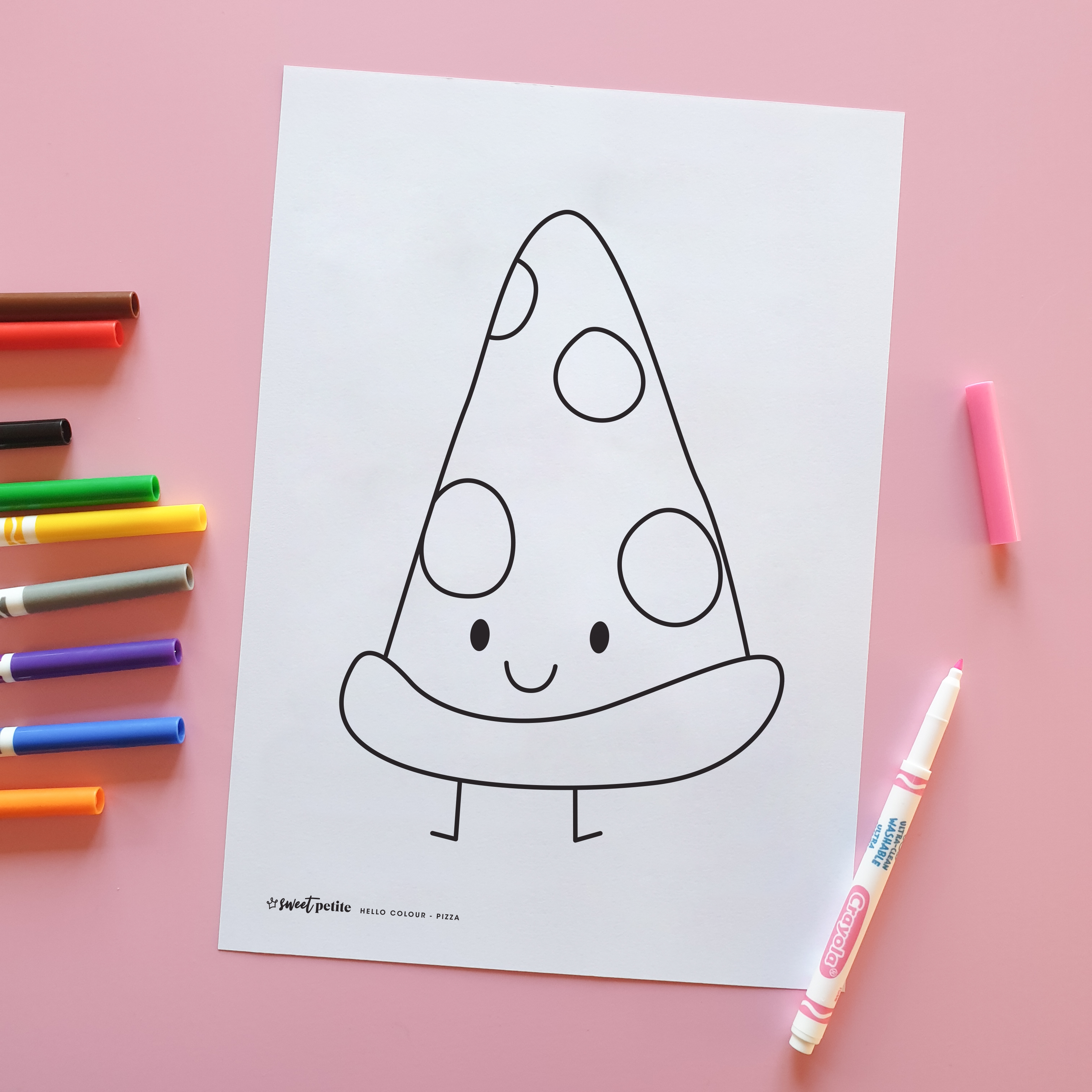 Pizza Colouring Page Freebie – Medley Creative | Previously Sweet Petite